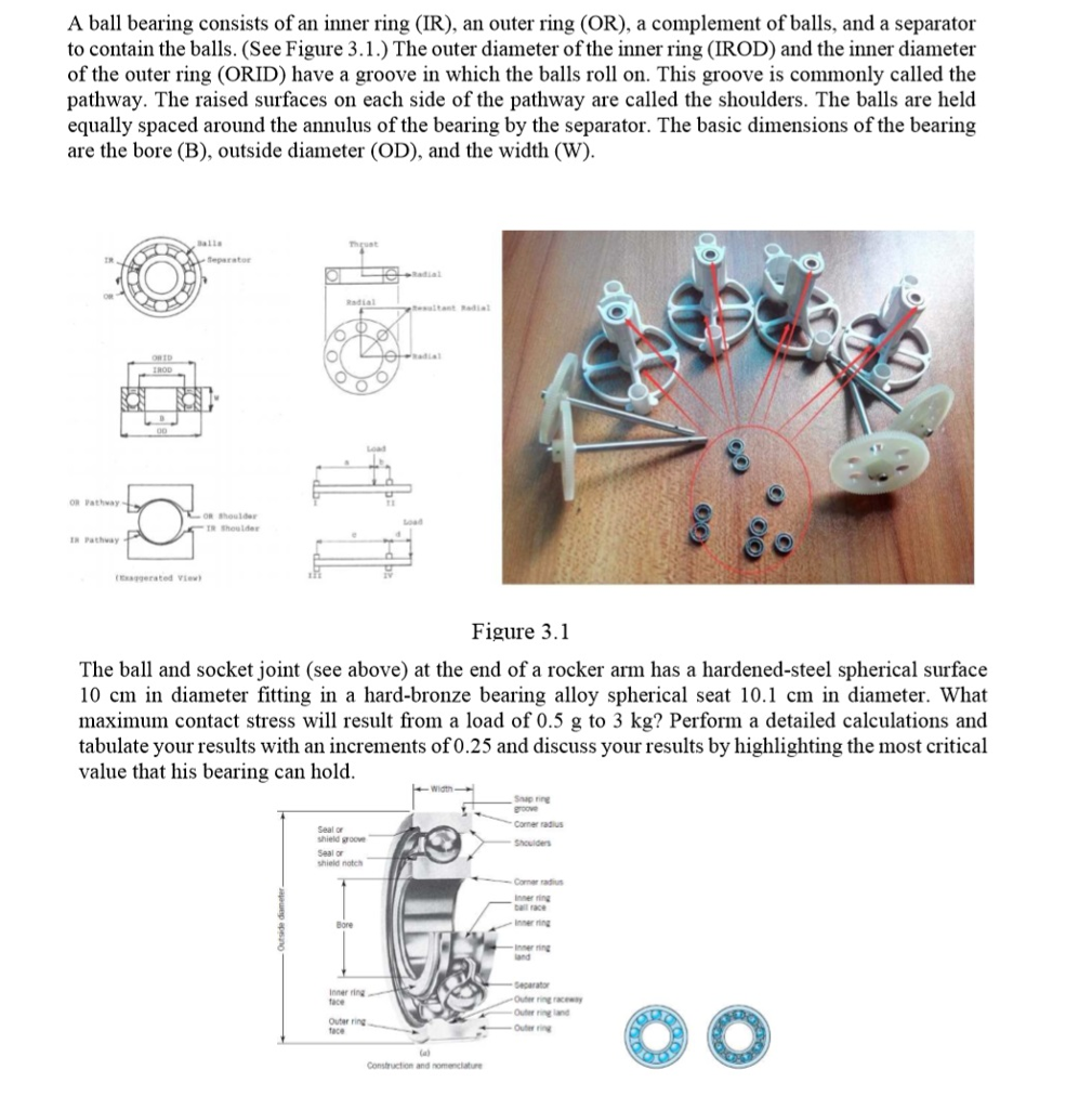 A ball bearing consists of an inner ring (IR), an | Chegg.com