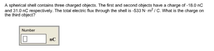 Solved A spherical shell contains three charged objects. The | Chegg.com