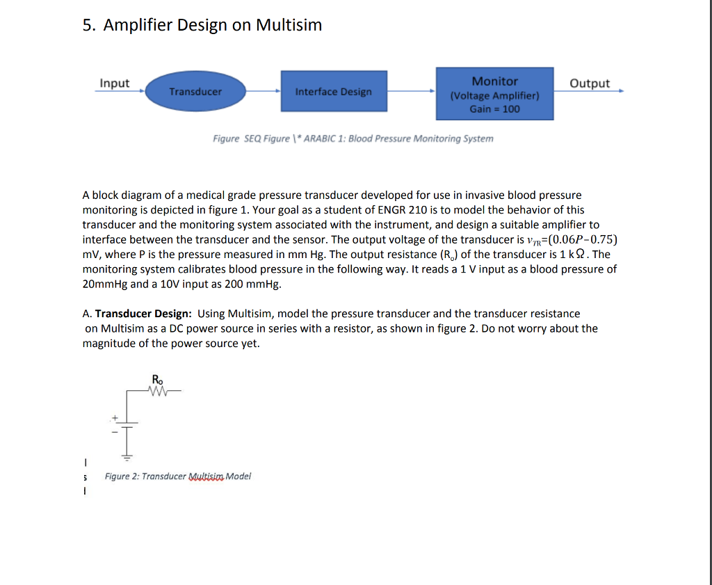 . Amplifier Design on Multisim Monitor Input Output | Chegg.com