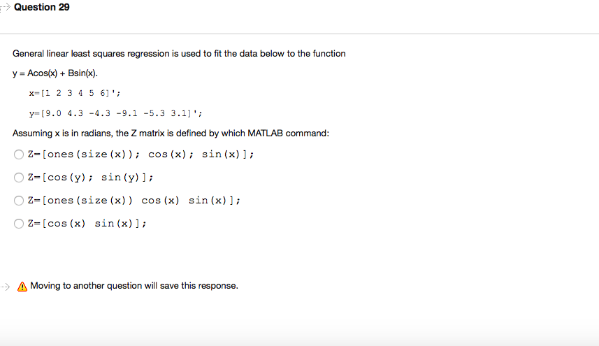 Solved General linear least squares regression is used to | Chegg.com