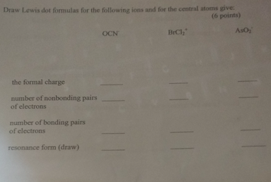 Solved Draw Lewis dot formulas for the following ions and | Chegg.com