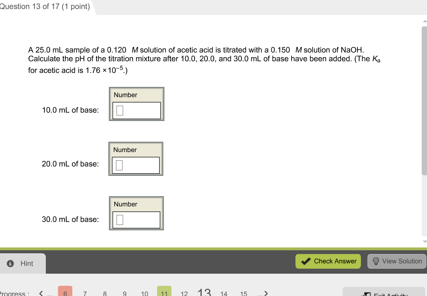 Solved A 25.0 mL sample of a 0.120 M solution of acetic acid | Chegg.com
