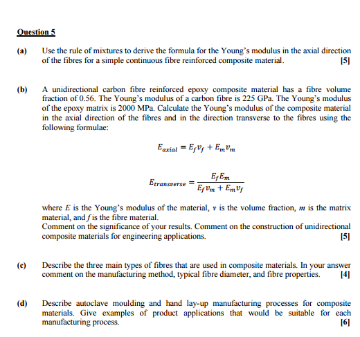Solved Use the rule of mixtures to derive the formula for | Chegg.com