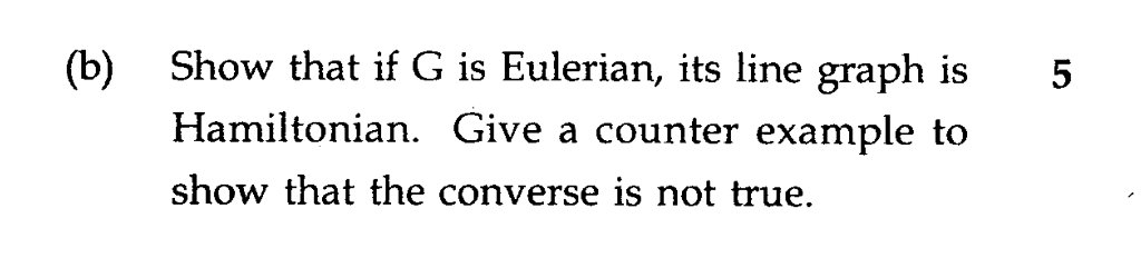 Solved Show that if G is Eulerian, its line graph is | Chegg.com