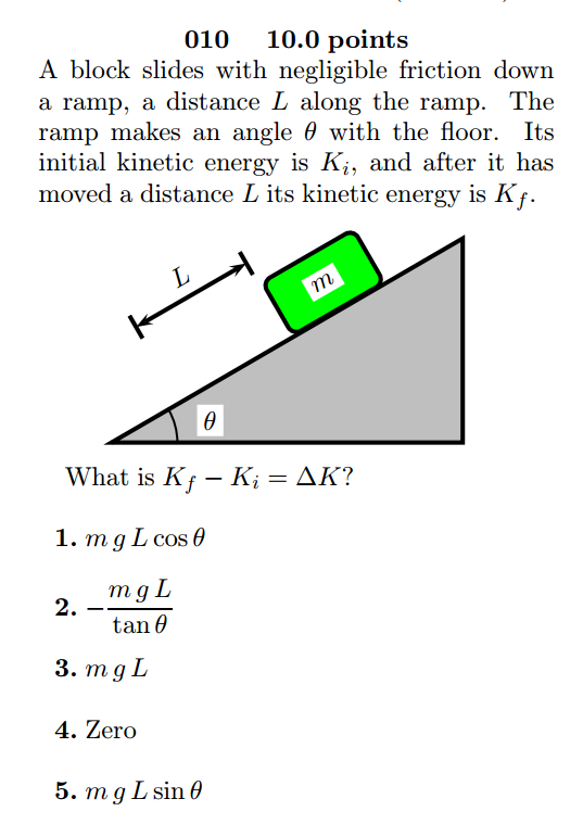 Solved 010 10.0 points A block slides with negligible | Chegg.com