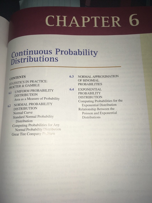 Solved CHAPTER 6 Continuous Probability istributions | Chegg.com