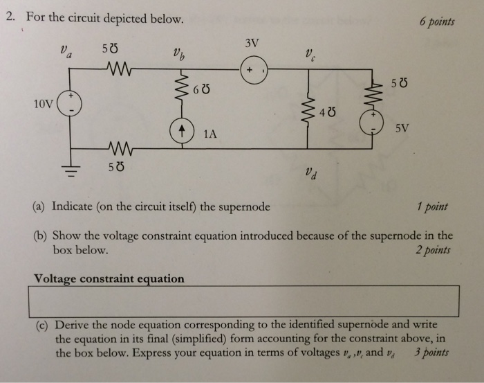 Solved For the circuit depicted below. Indicate (on the | Chegg.com