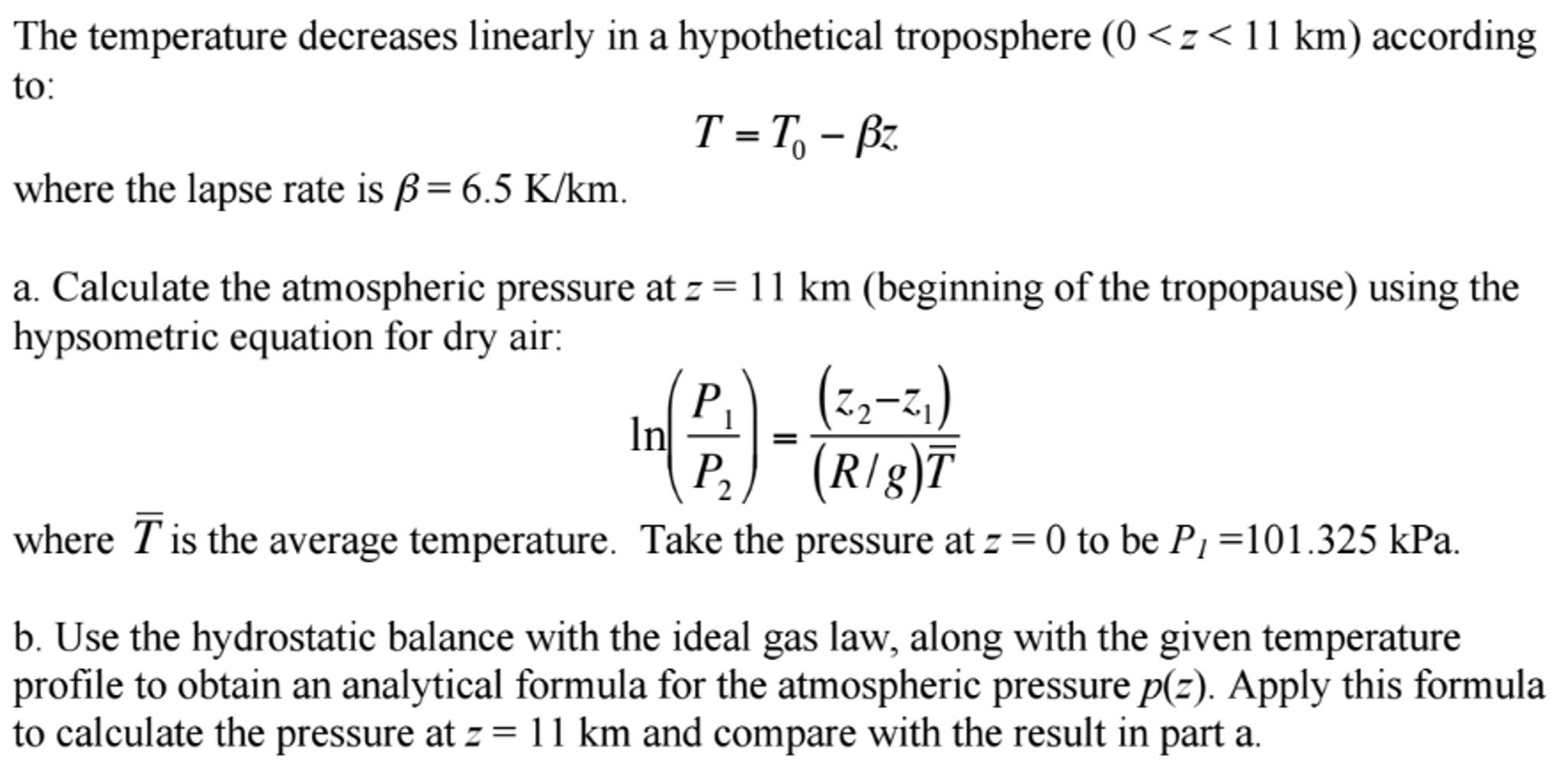 Solved The temperature decreases linearly in a hypothetical | Chegg.com