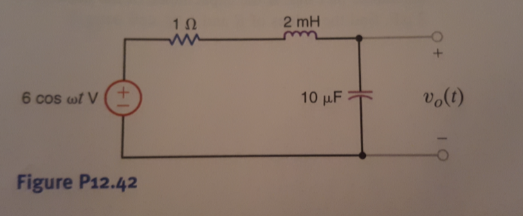 Solved 1Ω 2 mH Figure P12.42 | Chegg.com