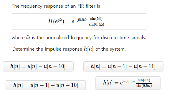 Solved DSP this is multiple choice prolbem. could you | Chegg.com