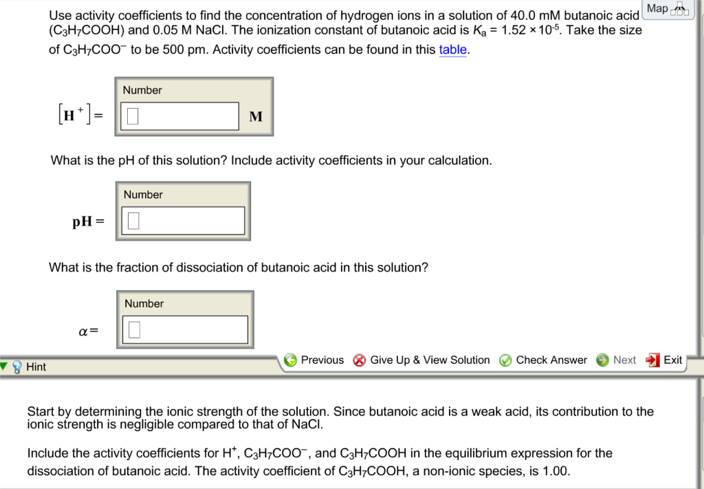 Solved Use activity coefficients to find the concentration | Chegg.com