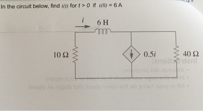 Solved In the circuit below, find i(t) for t > 0 if i(0) = 6 | Chegg.com