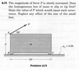 Solved The magnitude of force P is slowly increased. Does | Chegg.com