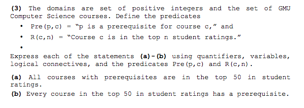 (3) The domains are set of positive integers and the | Chegg.com