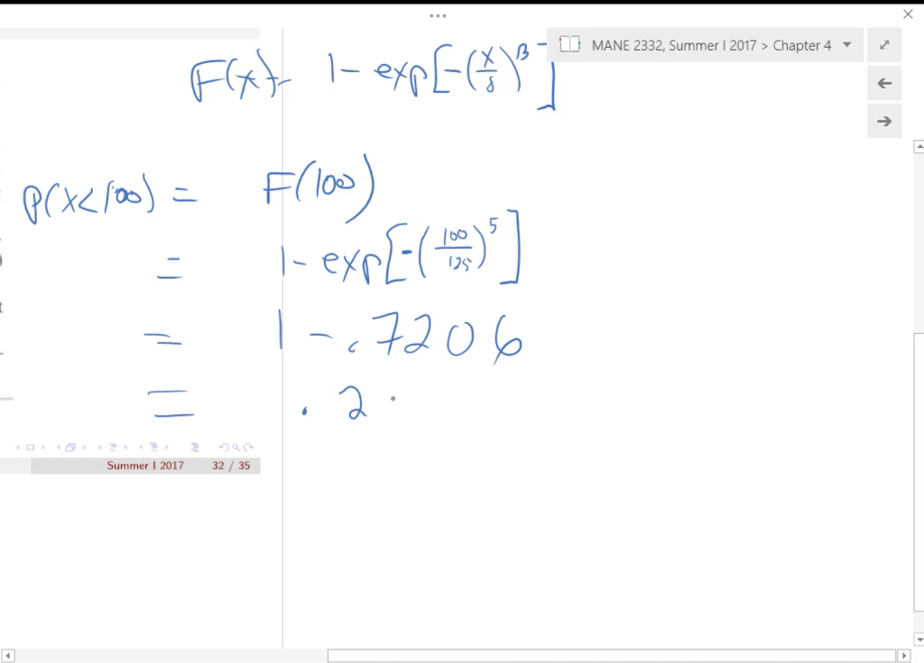 Solved Weibull Can someone plese explain what exp stands | Chegg.com