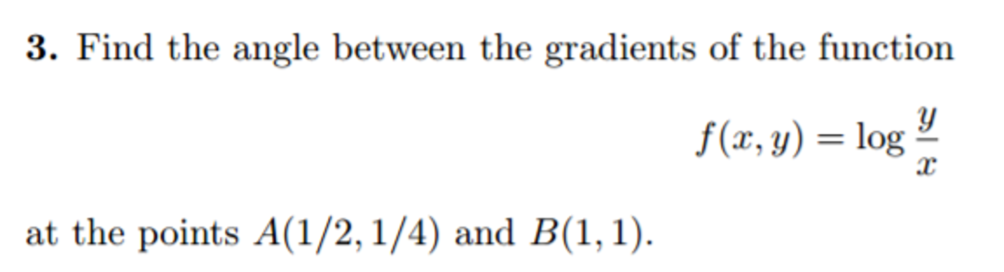 Solved Find the angle between the gradients of the function | Chegg.com