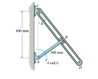 Solved The crank AB is rotating with a constant angular | Chegg.com
