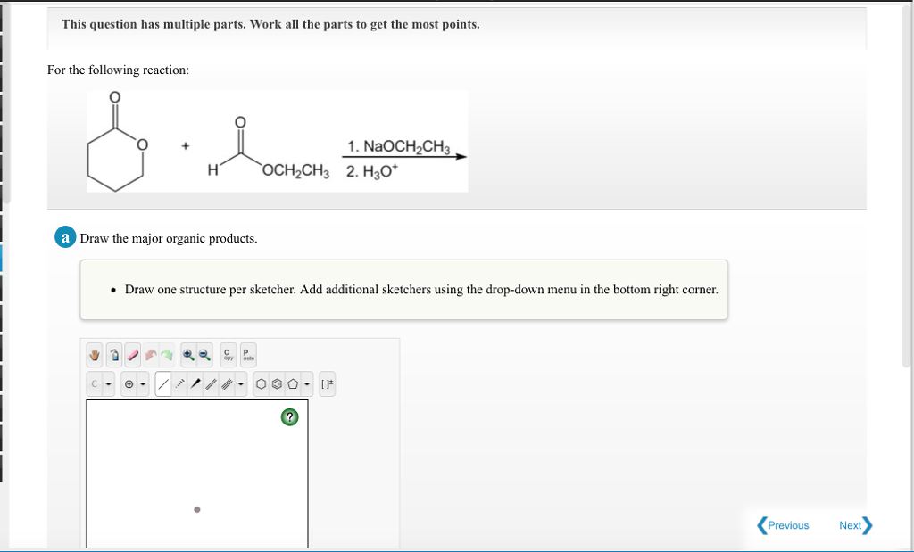 Solved For the following reaction: Draw the major organic | Chegg.com