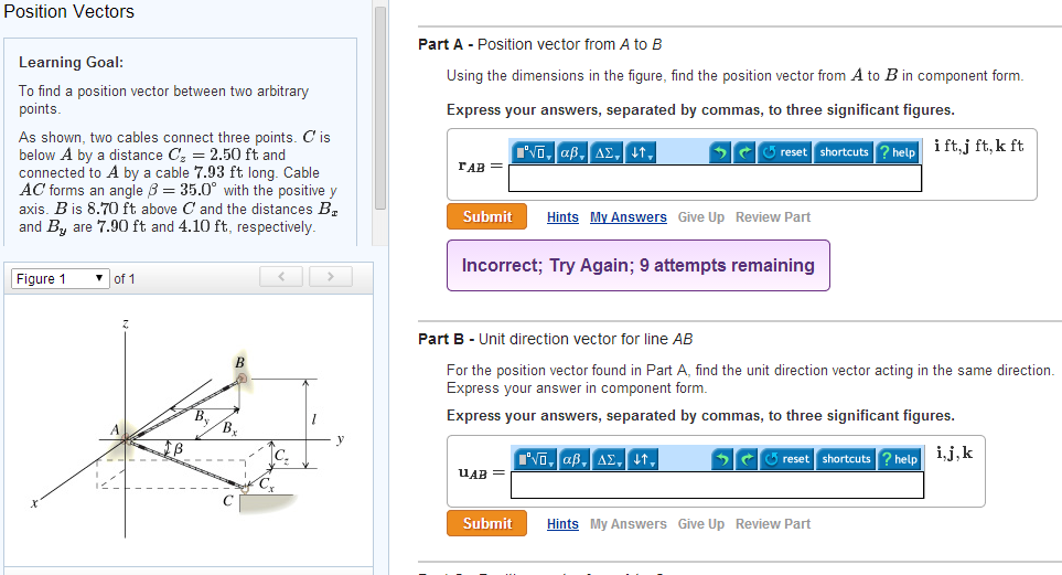 Solved To find a position vector between two arbitrary | Chegg.com