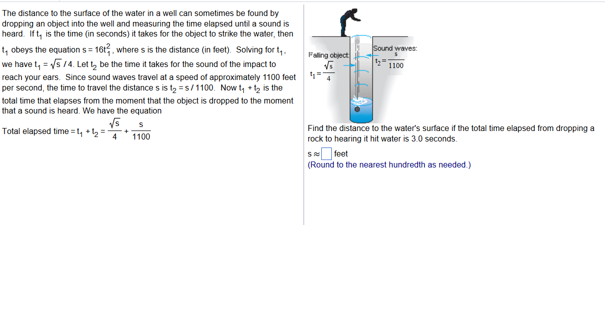 Solved The distance to the surface of the water in a well | Chegg.com
