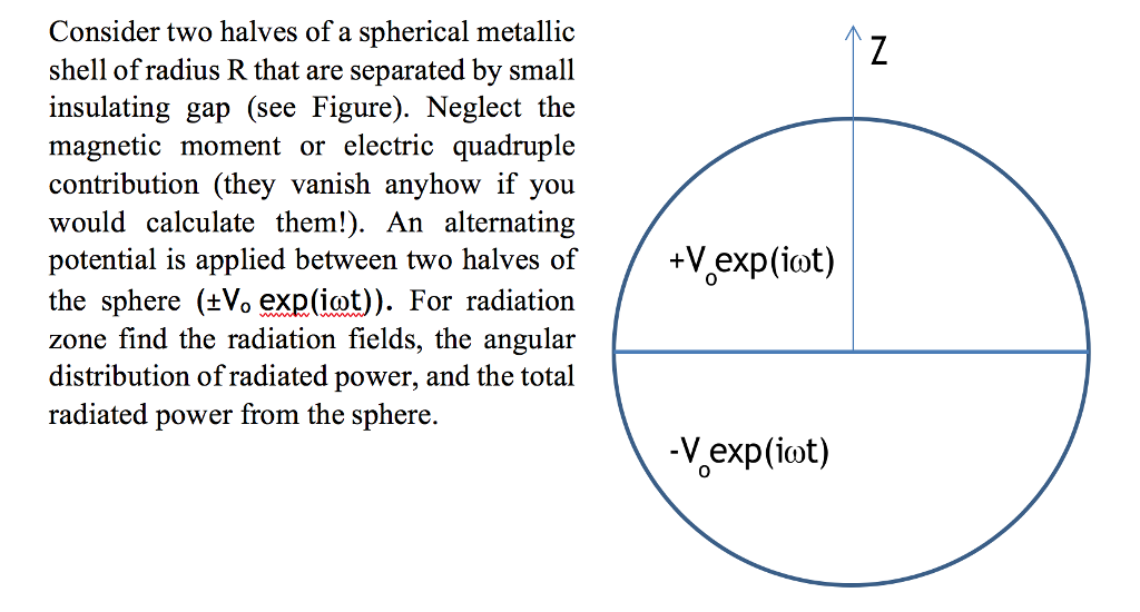 Solved Consider two halves of a spherical metallic shell of | Chegg.com