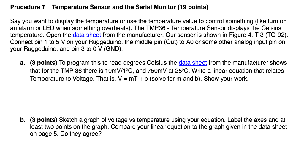 Solved Temperature Sensor and the Serial Monitor Say you | Chegg.com