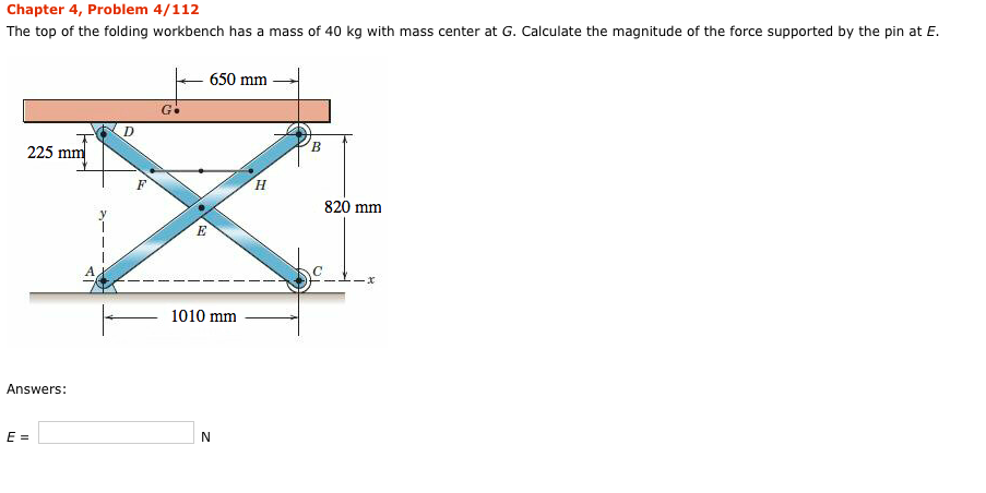 Solved Chapter 4, Problem 4/112 The top of the folding | Chegg.com