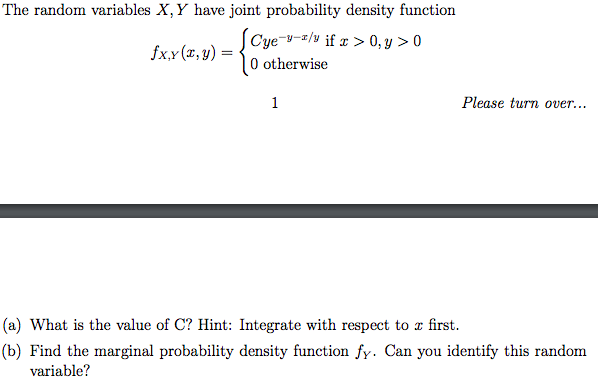 Solved The random variables X, Y have joint probability | Chegg.com