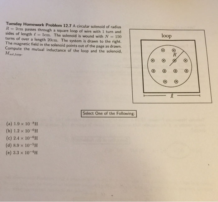 Solved A circular solenoid of radius R = 2cm passes through | Chegg.com