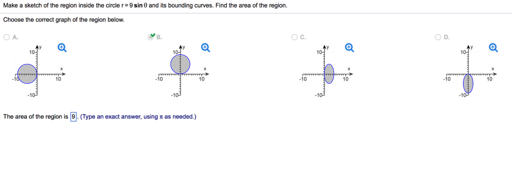 Solved Make a sketch of the region inside the circle r = 9 | Chegg.com