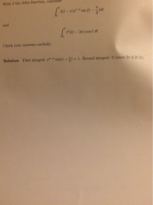 Solved With delta the delta function, calculate | Chegg.com