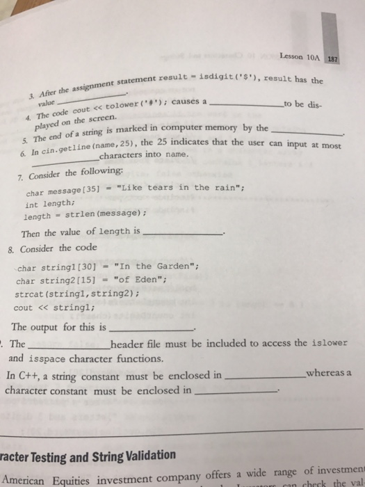 Solved After The Assignment Statement Result Isdigit
