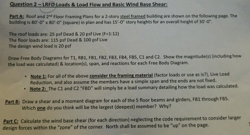 Solved Question 2-LRFD Loads & Load Flow and Basic Wind Base | Chegg.com