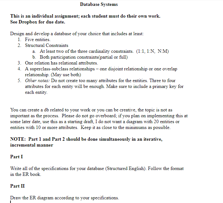 Solved Design and develop a database of your choice that | Chegg.com