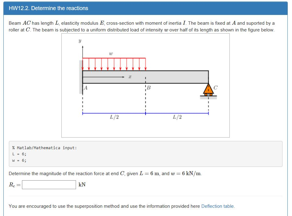 Solved Beam AC has length L, elasticity modulus E, | Chegg.com