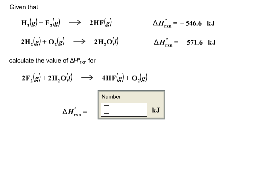 Solved Given that H2(g)+F2(g) rightarrow 2HF(g) Delta H | Chegg.com