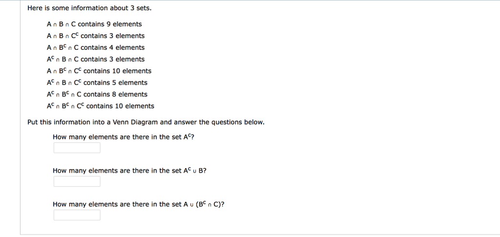 Solved Here is some information about 3 sets. A | Chegg.com