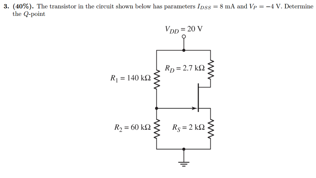 Solved The transistor in the circuit shown below has | Chegg.com