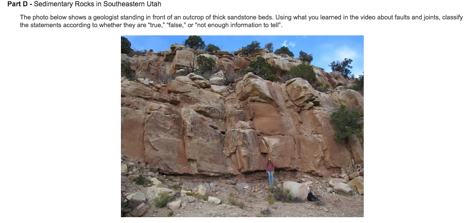 Solved Part D Sedimentary Rocks in Southeastern Utah The | Chegg.com