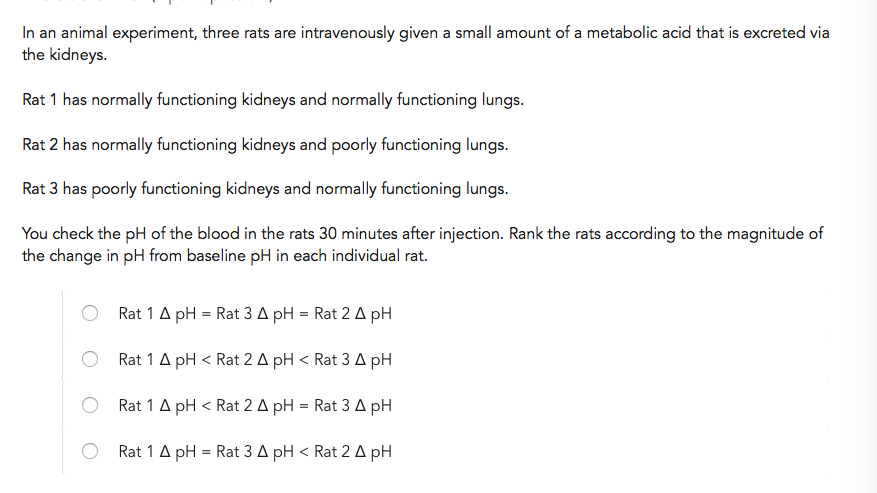 Solved In an animal experiment, three rats are intravenously | Chegg.com