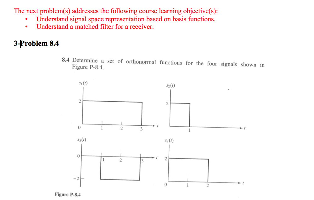 Solved Determine a set of orthonormal functions for four | Chegg.com