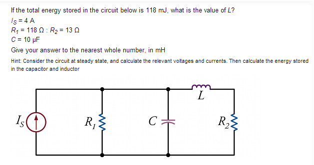 Solved If the total energy stored in the circuit below is | Chegg.com