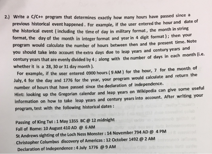 Solved Write a C/C++ program that determines exactly how | Chegg.com