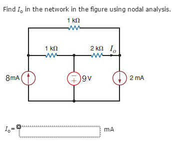 Solved Find I_o in the network in the figure using nodal | Chegg.com