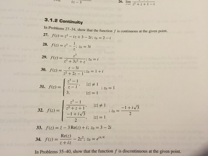 Solved Continuity In Problems 27-34. show that the function | Chegg.com