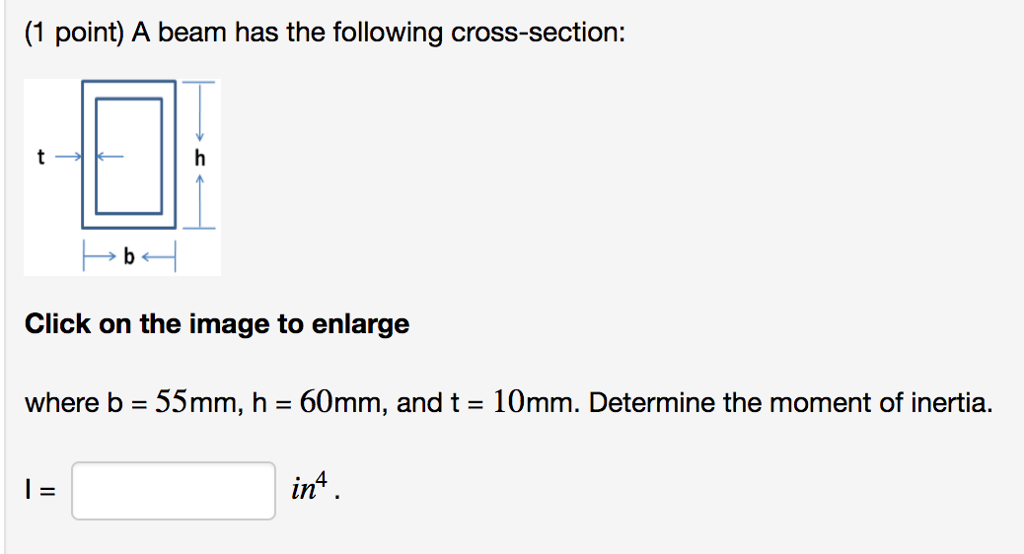 Solved (1 point) A beam has the following cross-section: | Chegg.com
