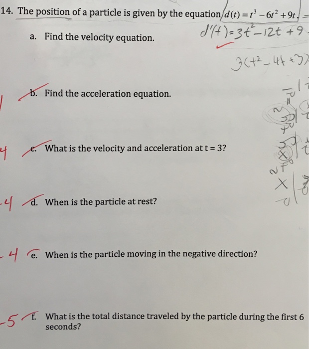Solved The position of a particle is given by the equation | Chegg.com