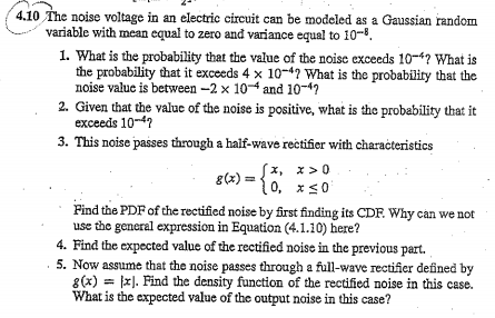 Solved 4.10 The noise voltage in an electric circuit can be | Chegg.com