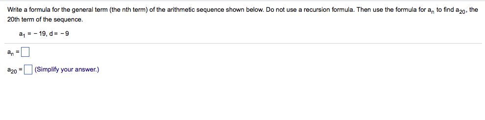 Solved Use the formula for the general term (the nth term) | Chegg.com