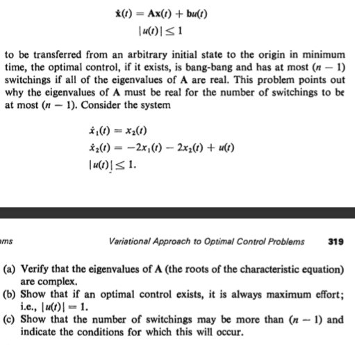 Solved (t) Ax(r) + bw(1) to be transferred from an arbitrary | Chegg.com
